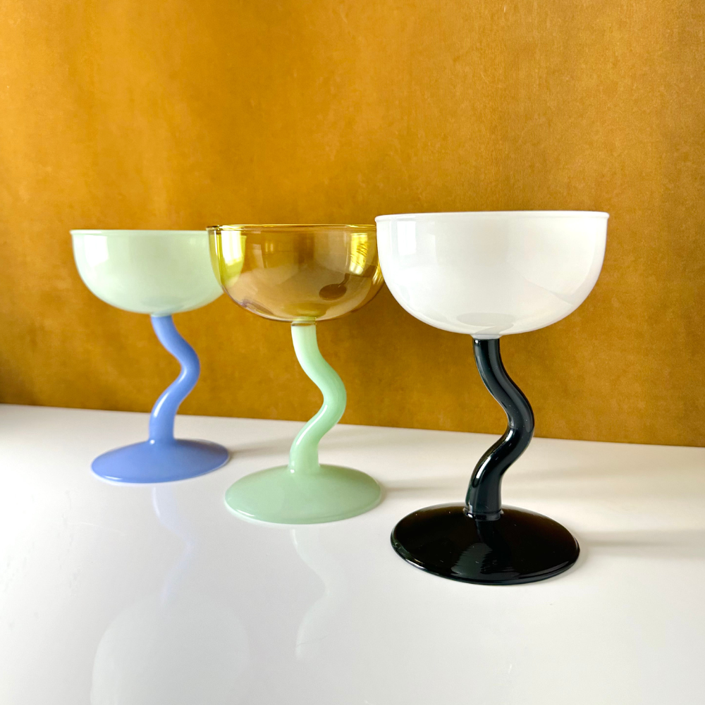 Wavy Stem Coupe Black And White Cocktail Emporium
