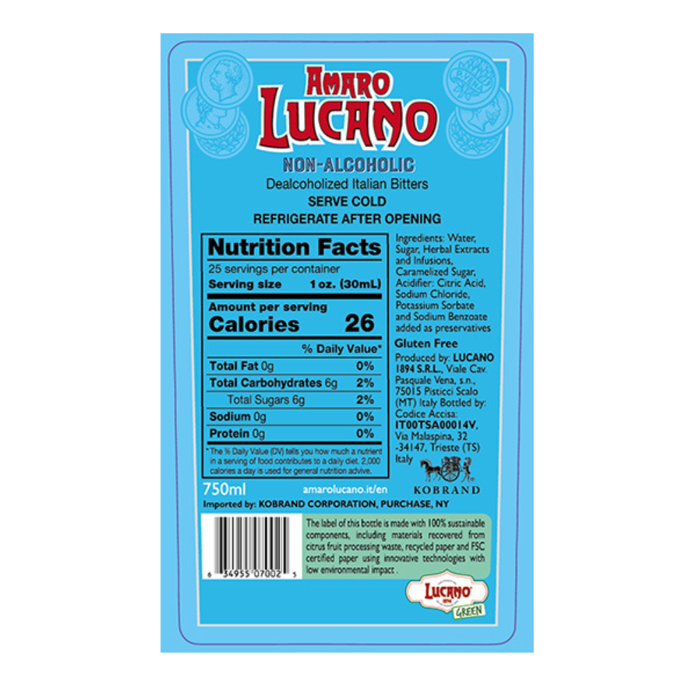 Lucano Amaro Zero Non-Alcoholic Apéritif | Cocktail Emporium