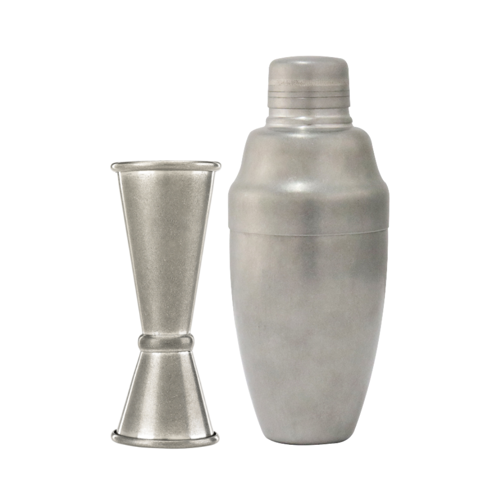 Antique Steel Mini Shaker Duo | Cocktail Emporium