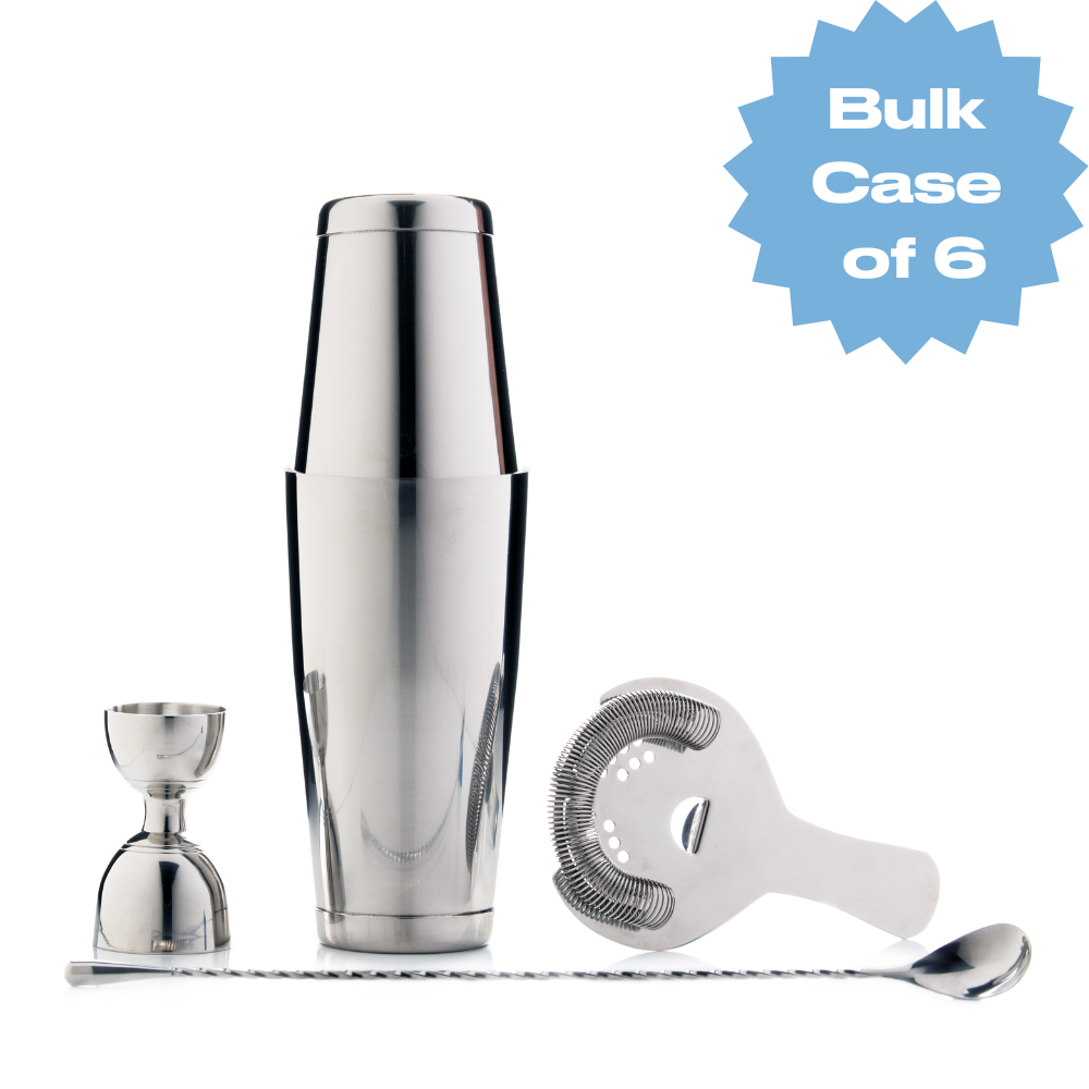 Bulk Premium Bar Set - Stainless Steel (Case of 6) | Cocktail Emporium
