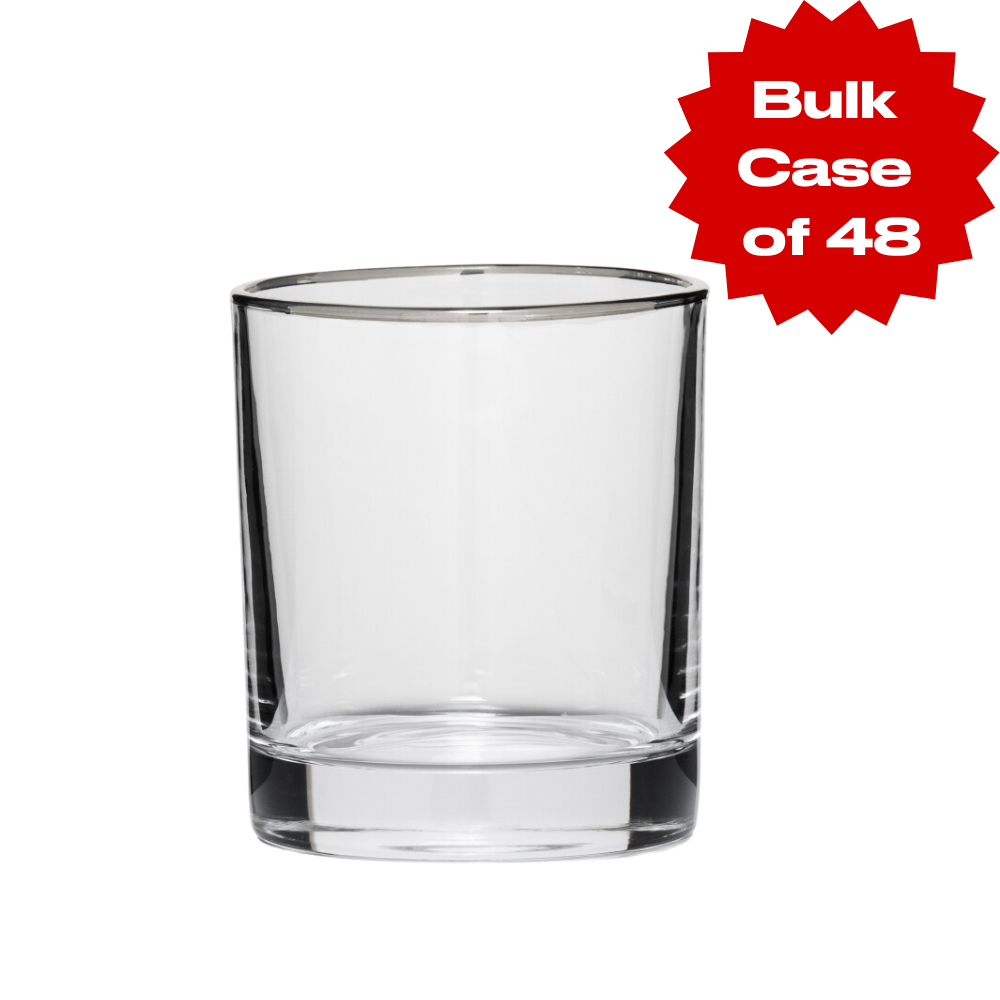 Bulk Simple Silver Rim Tumbler (Case of 48) | Cocktail Emporium
