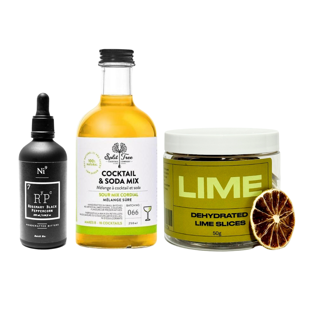 Herbal Gimlet Ingredient Trio | Cocktail Emporium