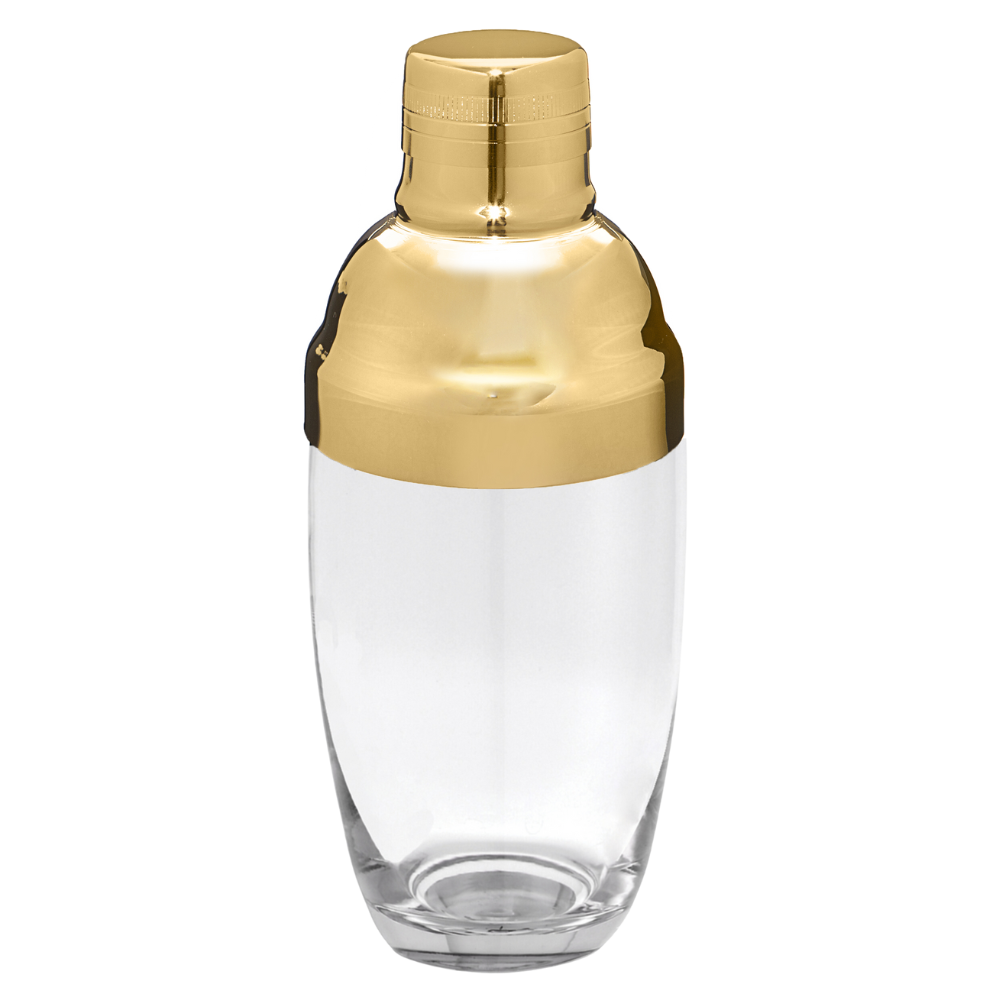 Japanese Glass 3-Piece Shaker (Plain Bottom & 24 kt Gold Top ...