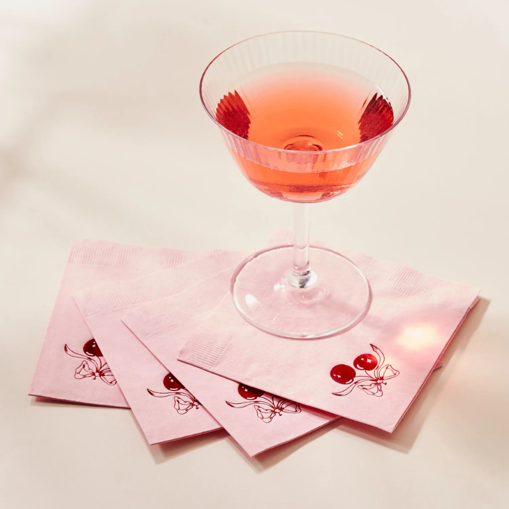 Red Cherries Cocktail Napkins (set of 20) | Cocktail Emporium