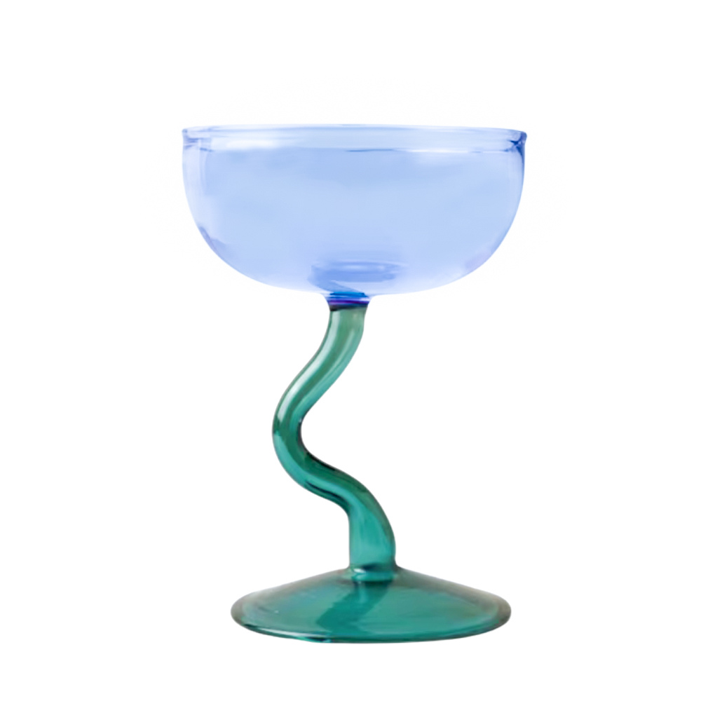 Wavy Stem Coupe (Forest & Periwinkle) | Cocktail Emporium