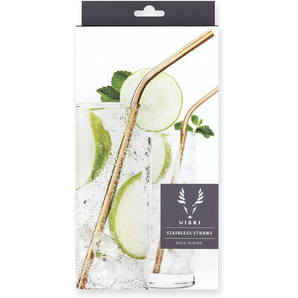 Angled Gold Straws | Cocktail Emporium